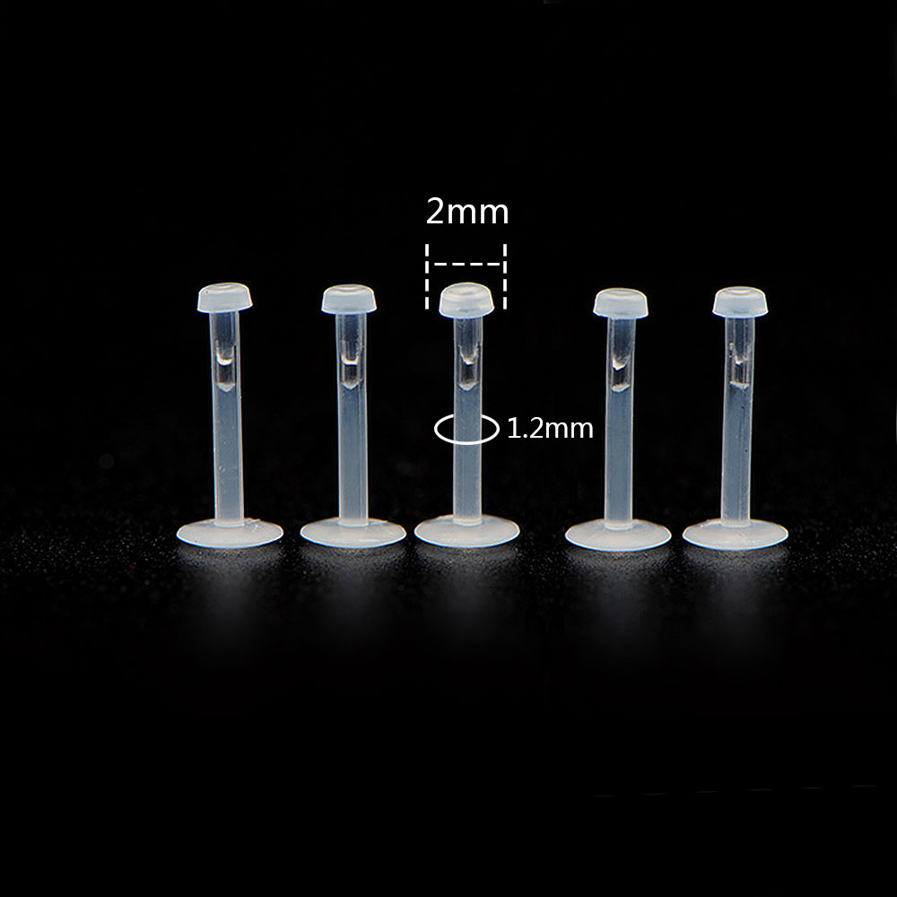 5Pcs/lot 6/8/10/12mm Clear Labret Piercing 16G Lip Stud Invisible ...