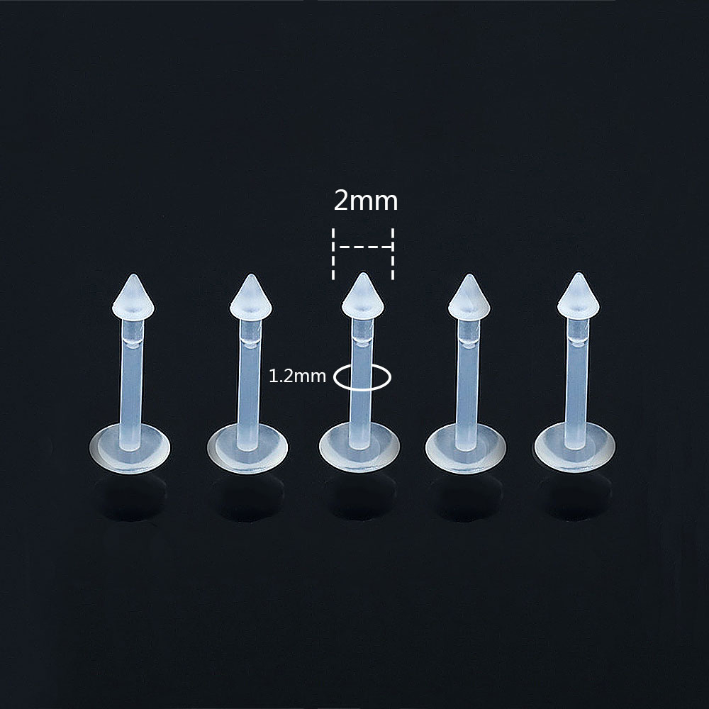 5Pcs/lot 6/8/10/12mm Clear Labret Piercing 16G Lip Stud Invisible ...