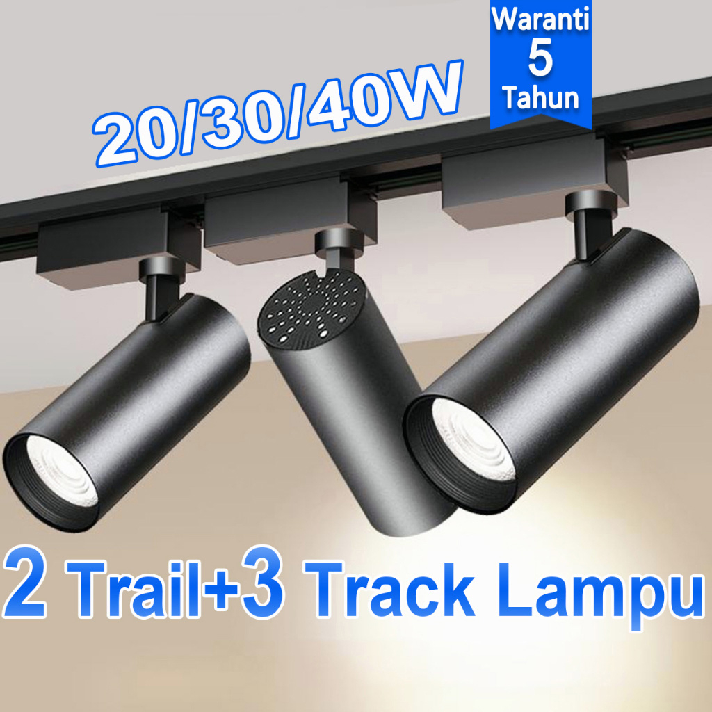 Track Light Set 2 Rails + 3 Light 20W/30W/40W LED Spotlight | Shopee ...