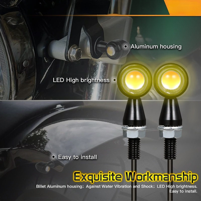 【CB】1Pair Universal Vintage Classic Motorcycle Customize LED Turn ...