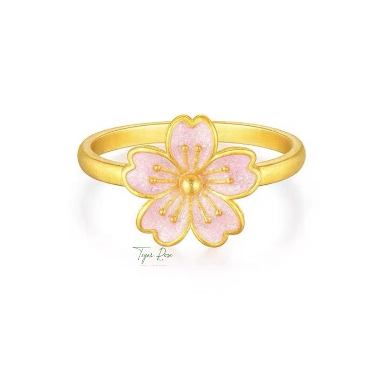 Tiger Rose Cherry Blossoms Sakura Peace Love Ring | Shopee Philippines