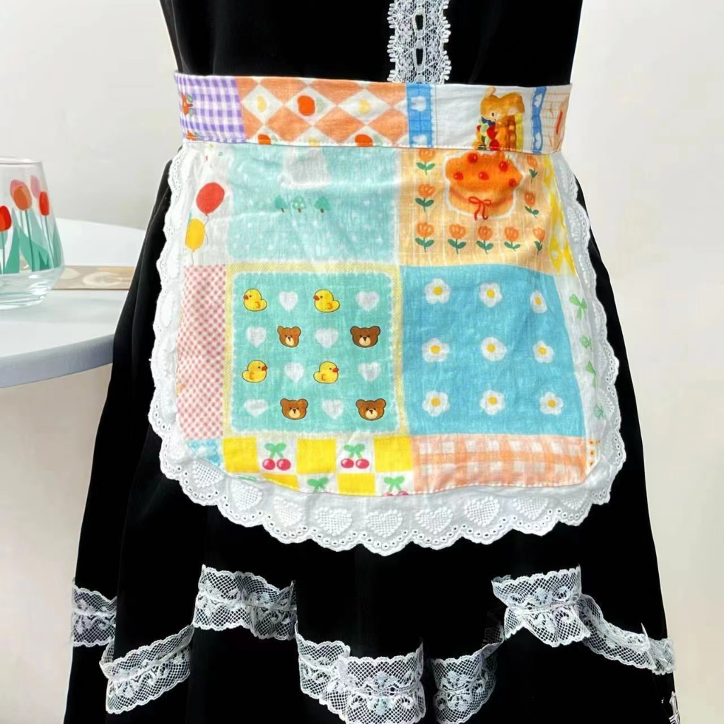 New Style Pastoral Style Lolita Soft Girl Green Floral Apron Suit Two ...