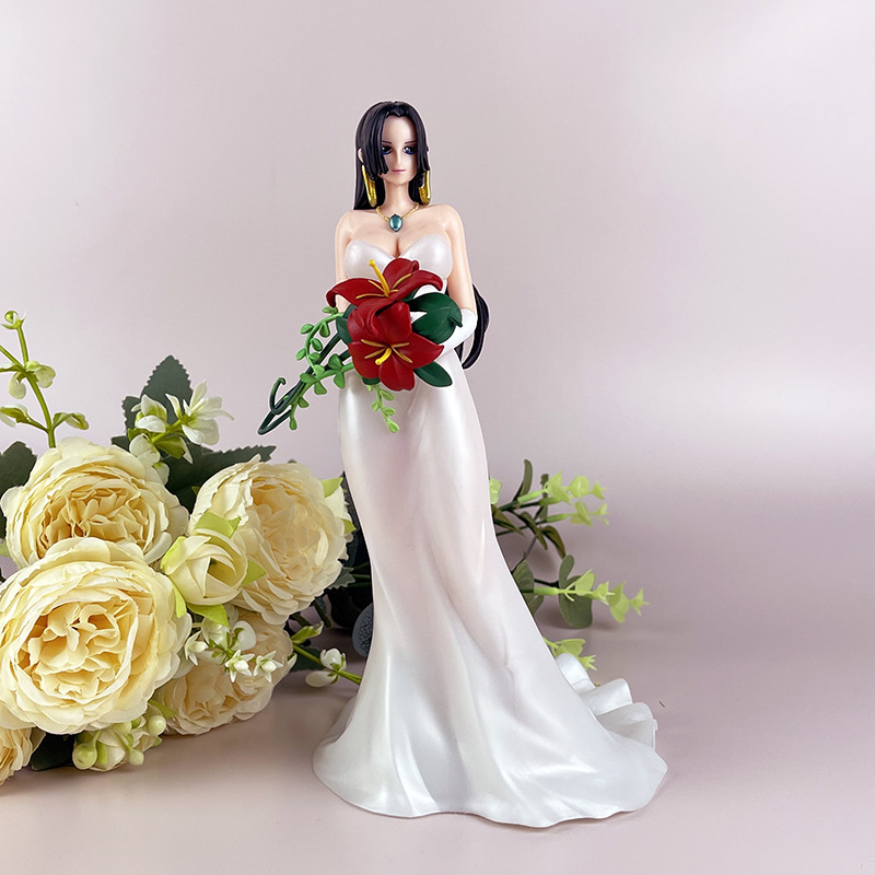 225cm Japan One Piece Anime Figure Luffy Boa Hancock Marry Wedding Dress Flowers Bunch Q