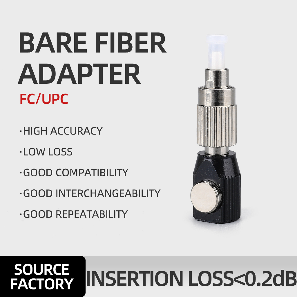 Round bare fiber flange Temporary splice adapter OTDR test bare fiber ...