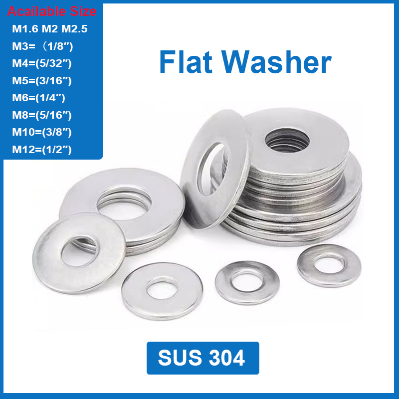 【LYC】 100pcs 304 Stainless Steel Flat Washer Enlarged Metal And Thickened Flat Washer M1.6 M3 M4 ...