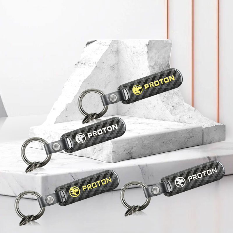 Carbon Fiber Keychain Car Logo Key Ring Car Styling For Proton Gen 2 R3 ...