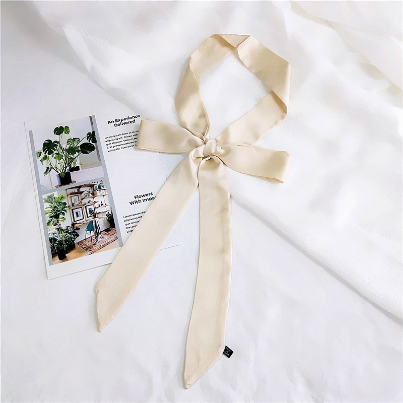 200CM Long Solid Color Scarf Multifunctional Scarf Hair Band Bag Scarf ...