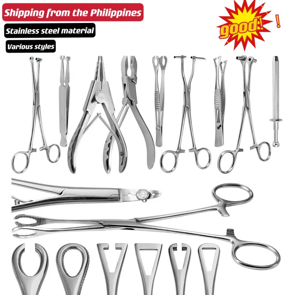 1pc Surgical Steel Body Piercing Tools Forceps Needle Pipe Clamp ...