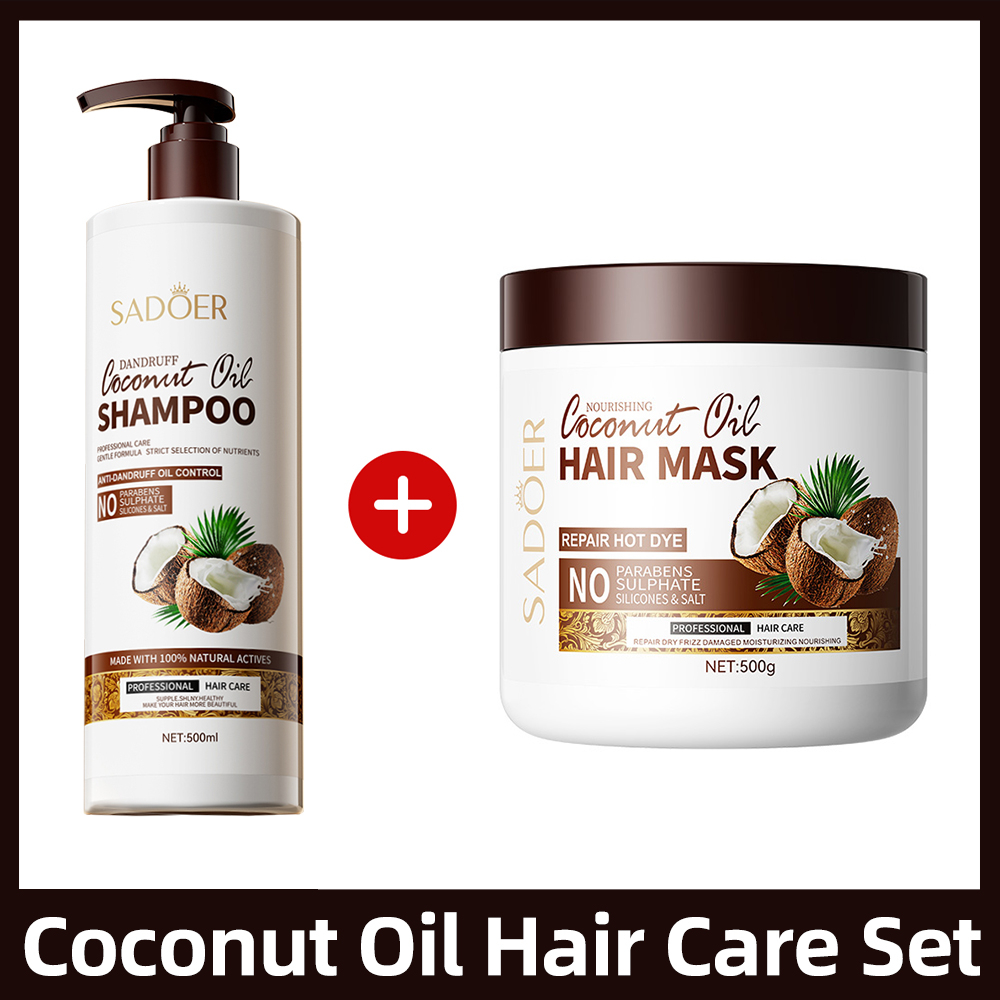 Coconut oil shampoo and conditioner set Perfumed anti dandruff shampoo long-lasting fragrance ...