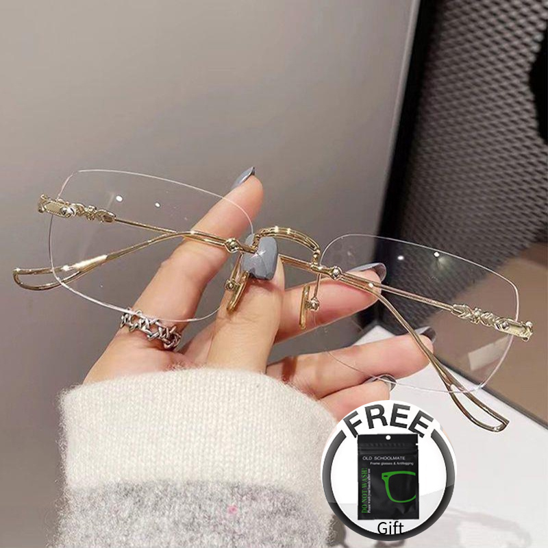 Photochromic Anti Radiation Frameless Glasses For Women Men Rimless ...