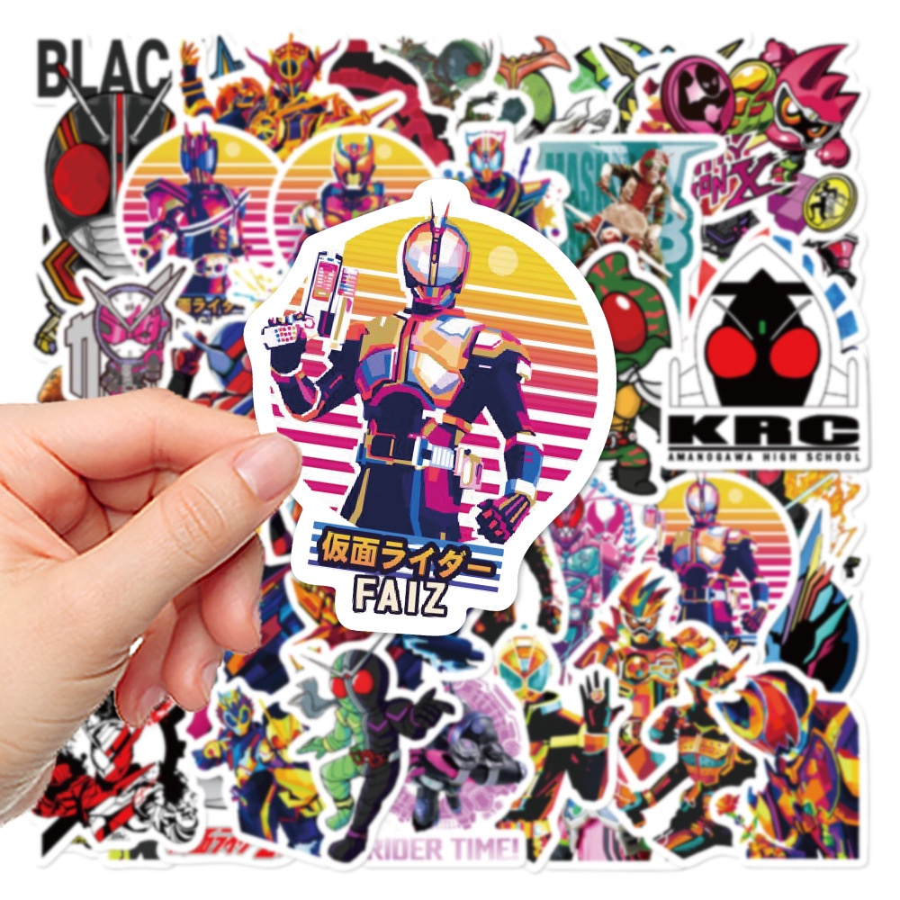 50pcs Kamen Rider Sticker Anime Waterproof DIY Stickers Luggage Laptop ...