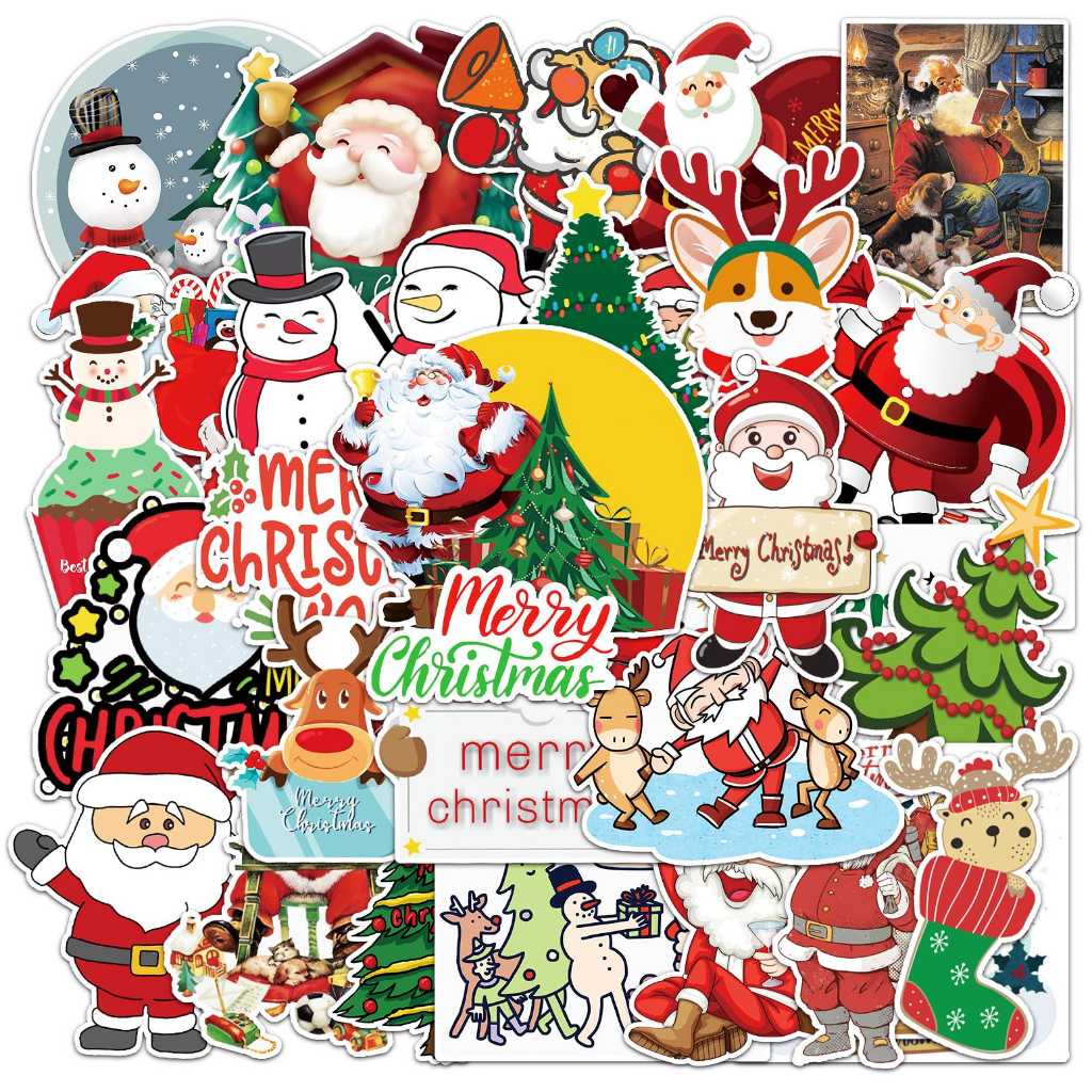 100 Piece Funny Christmas Santa Claus Stickers For laptops/phones ...