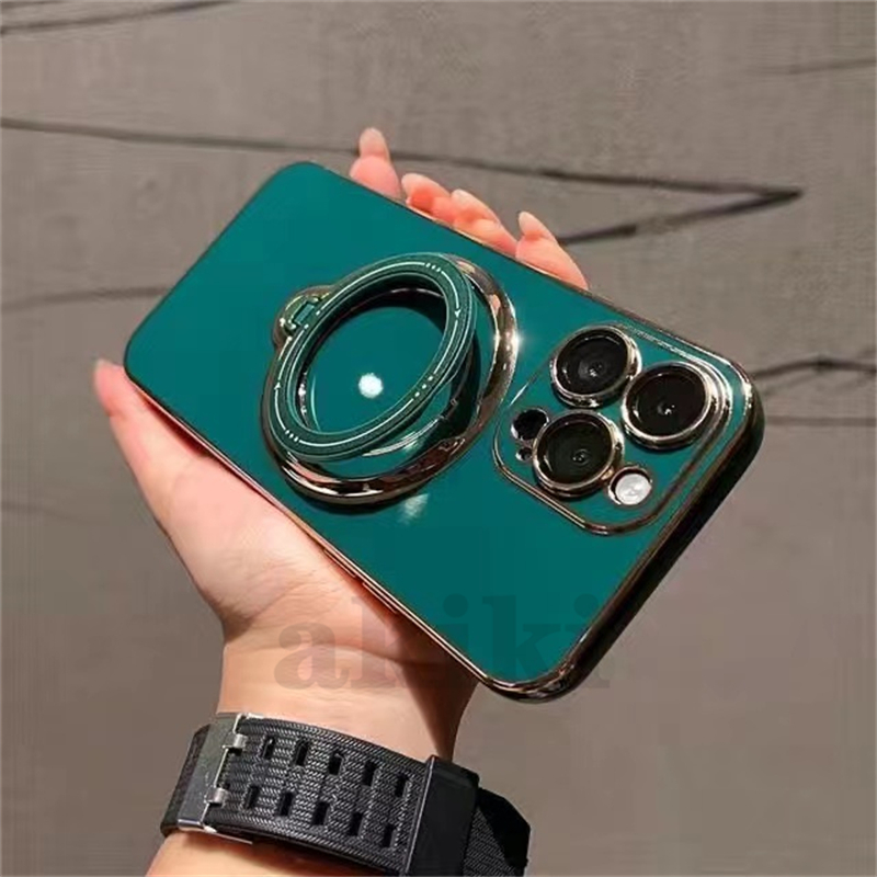 Luxury multifunctional Plating Magnetic bracket Phone Case iPhone 15 ...