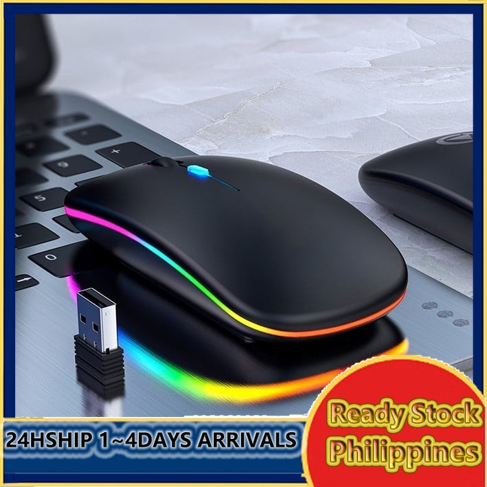 Wireless Mouse Bluetooth 2.4Ghz Receiver Optical Slim Adjustable Mice ...