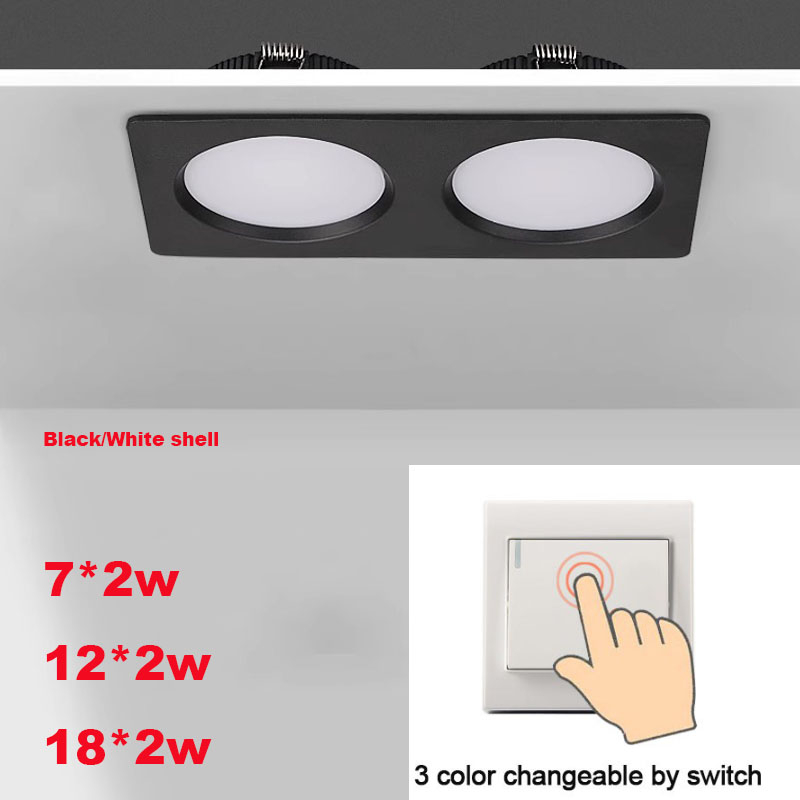 Tri Color Downlight Led ultra-thin anti-fog embedded ceiling light ...