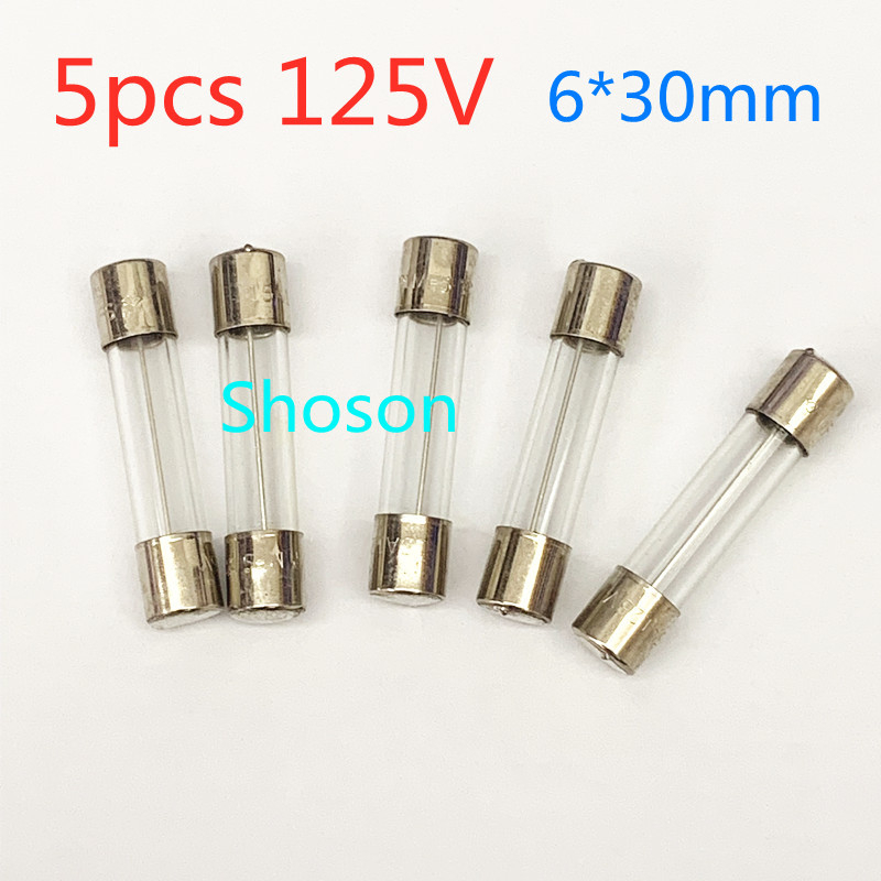 5 pcs 125V 0.5A 1A 2A 3A 4A 5A 6A 8A 10A 15A 6*30mm glass fuse 6×30mm ...