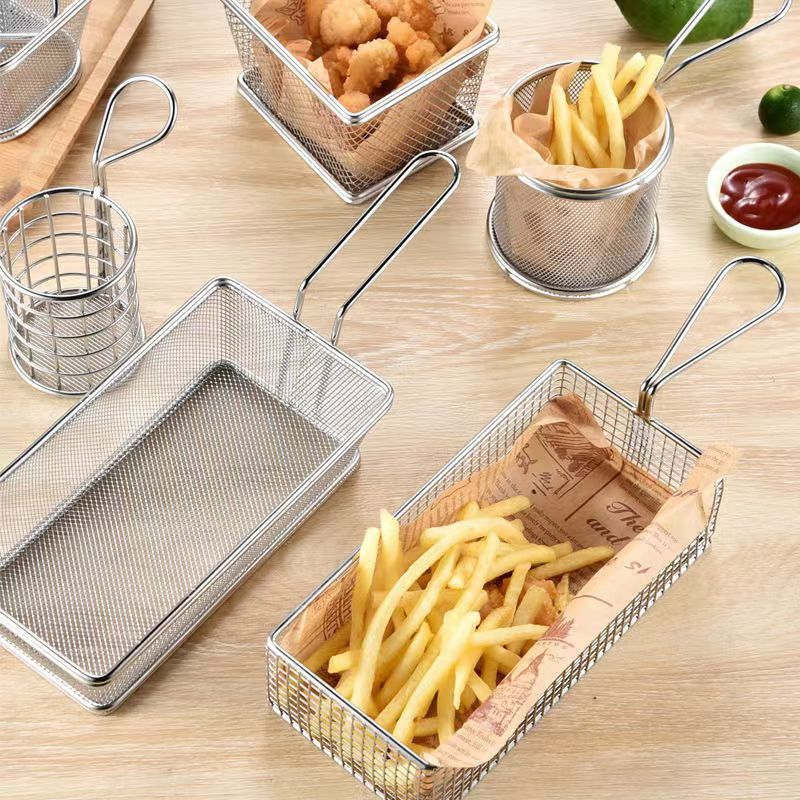 304 Stainless Steel Blue Strip Basket Snack Basket Western Restaurant ...