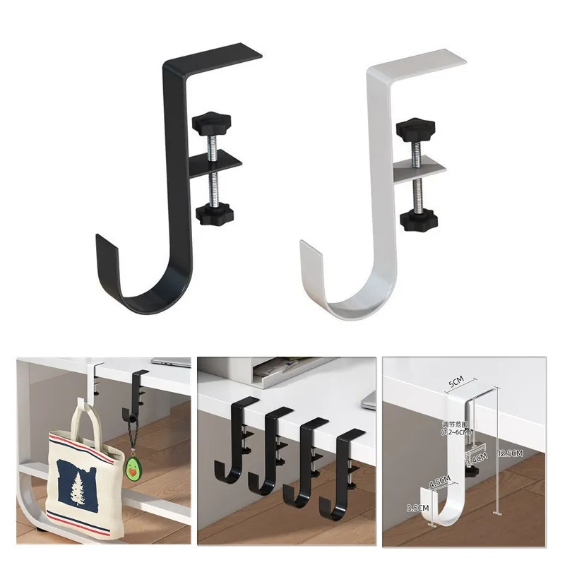 Adjustable Desk Edge Hook Multi-purpose Punch Free Home Office Desk ...