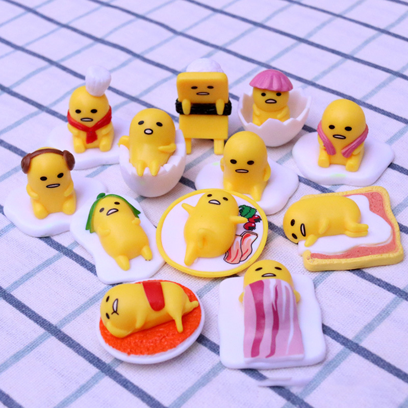 6Pcs/Set 4-5cm Japan Gudetama Anime Figure Yolk Omelette Breakfast Cute ...