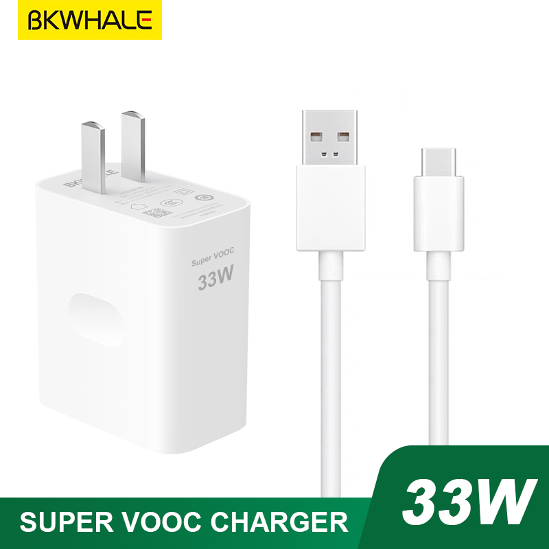 BKWHALE 33W Fast Charger Super VOOC Type-C Cord charging cable Charger ...