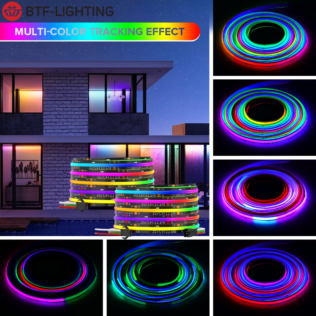 BTF-LIGHTING FCOB 5m/10m 630LEDs/m WS2811 IC RGB LED Light Strip Dreamy ...