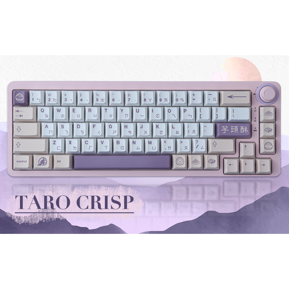 GMK Taro Crisp Keycaps, 142 Keys PBT Keycaps Cherry Profile DYE-SUB ...