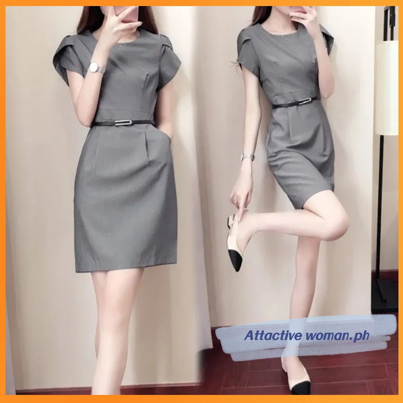 699₱ [Ready stock] Formal dress for woman 2-color casual formal ...