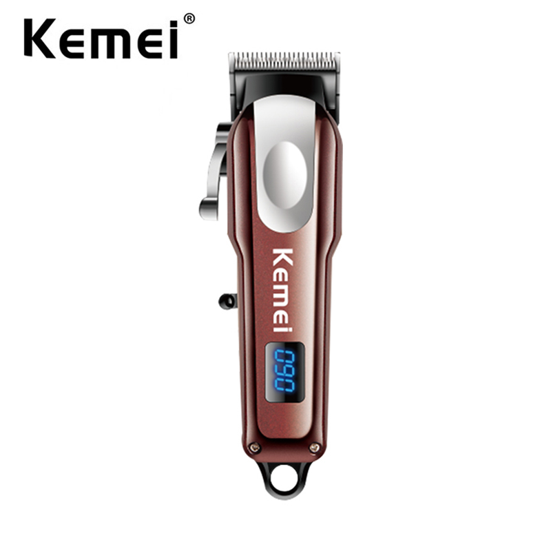 Kemei Professional Fade Hair Clipper USB Cordless Rechargeable Hair Trimmer Barber Shop Electric ...