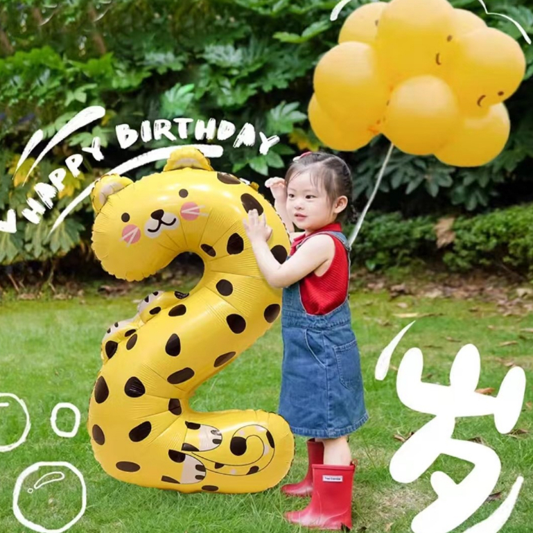 40 Inch Animal Number Balloons Animal Number Balloons Birthday Party ...