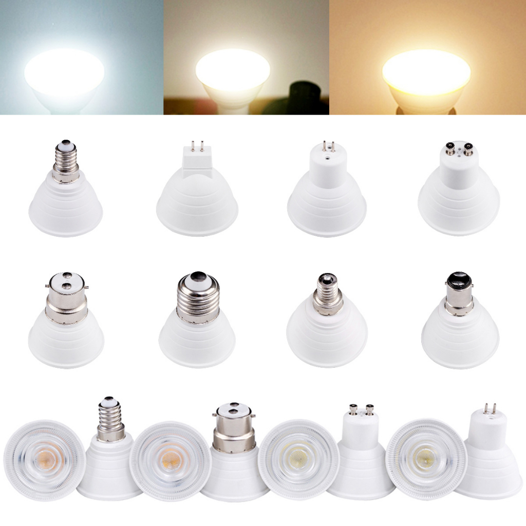 Dimmable LED Spotlight Bulb GU10 MR16 GU5.3 E27 E14 E12 110V 220V COB Lamp 24 Beam Angle For ...