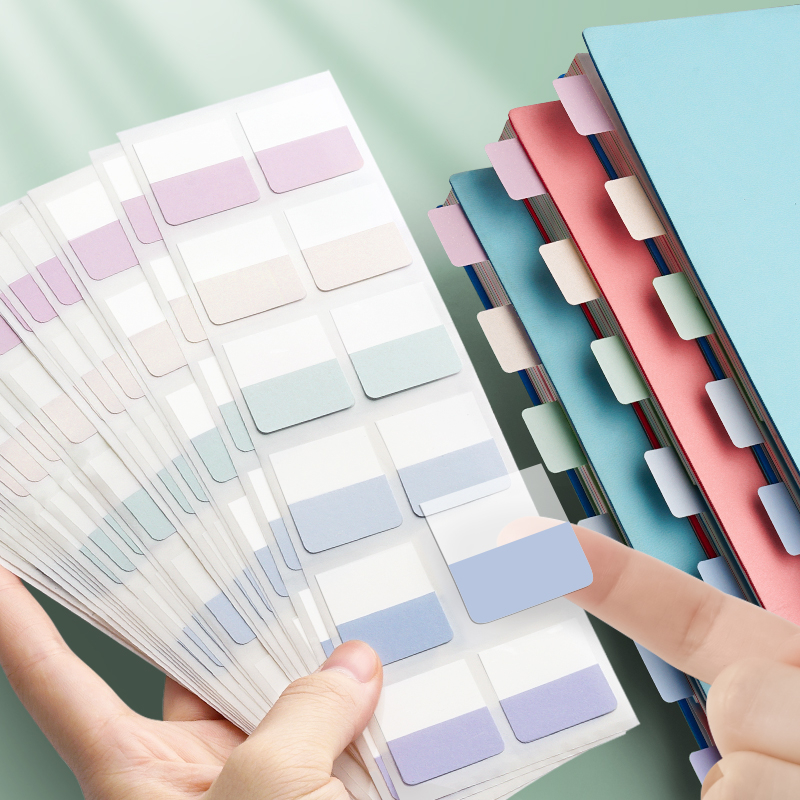 120 Sheets Morandi Transparent Index Label Sticker Notebook ...