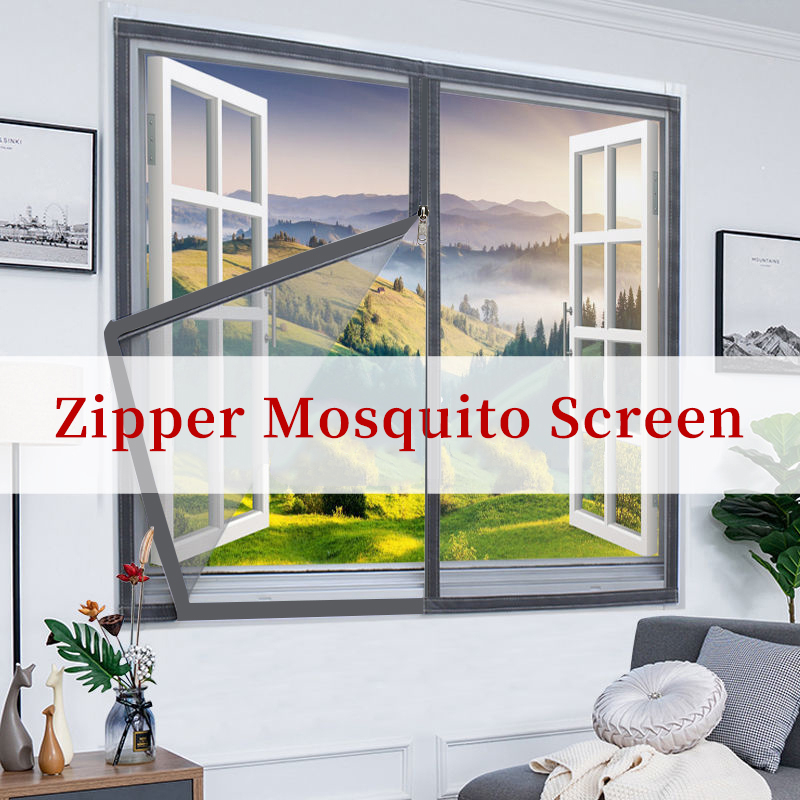 Black Anti-Mosquito Window Screen Self Adhesive Window Mosquito Net ...