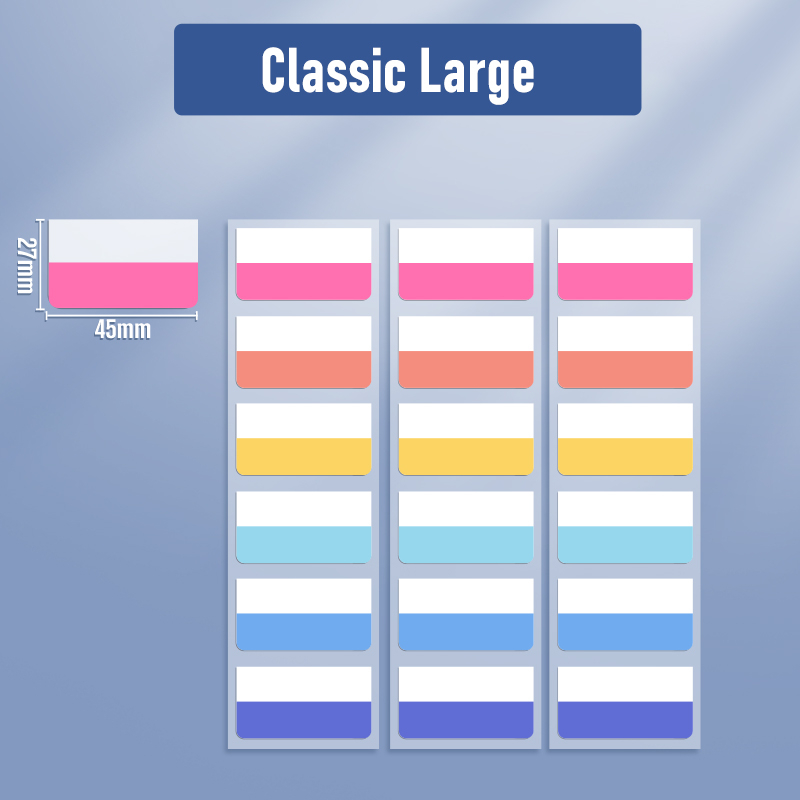 60 Sheets Transparent Colorful Index Labels Office Classification Tag ...