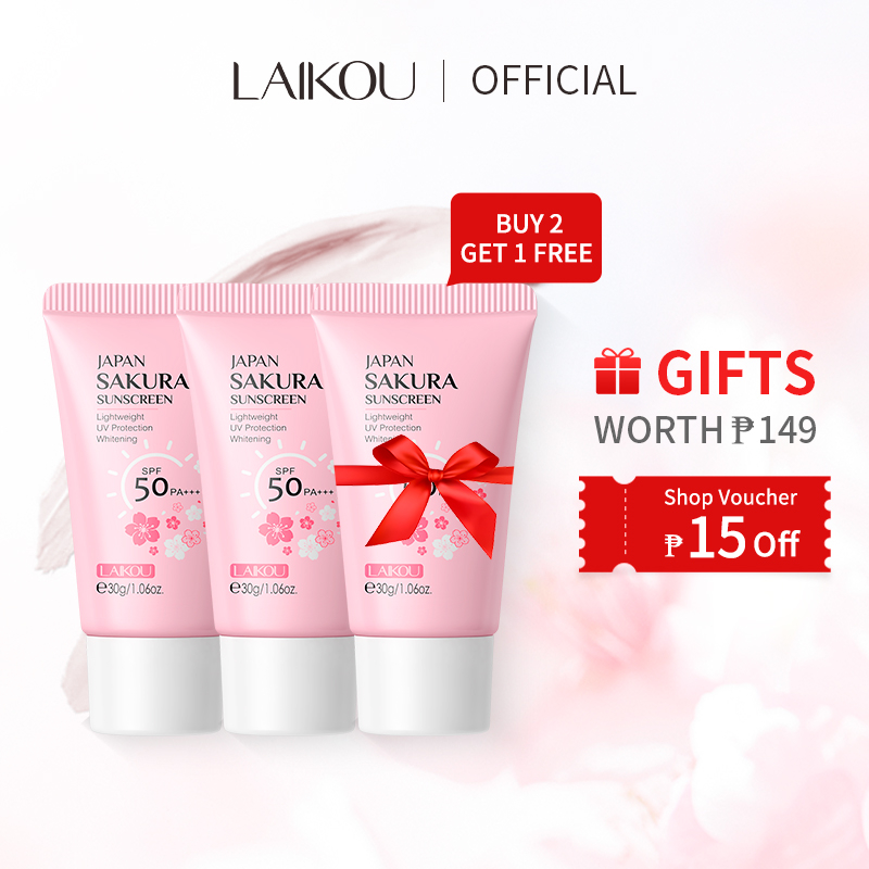 LAIKOU Sakura Daily Sunscreen Cream SPF50 UV Protection Lasting Facical ...