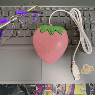 Pink Strawberry USB Wired Mouse Cute Portable Mini Mice Cartoon Optical ...