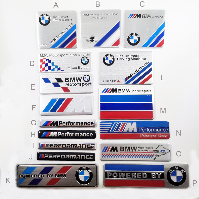 1 x Aluminum BMW Motorsport Logo Car Auto Decorative Side Fender Rear ...