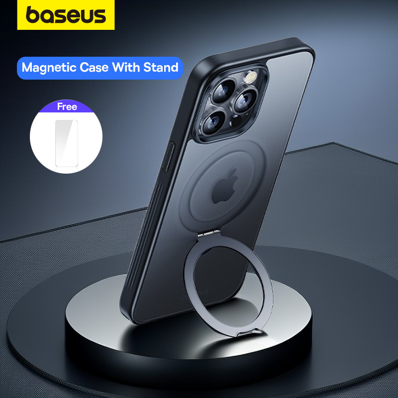 Baseus Magnetic Circle Phone Case Cover With Holder For iPhone 15 ...
