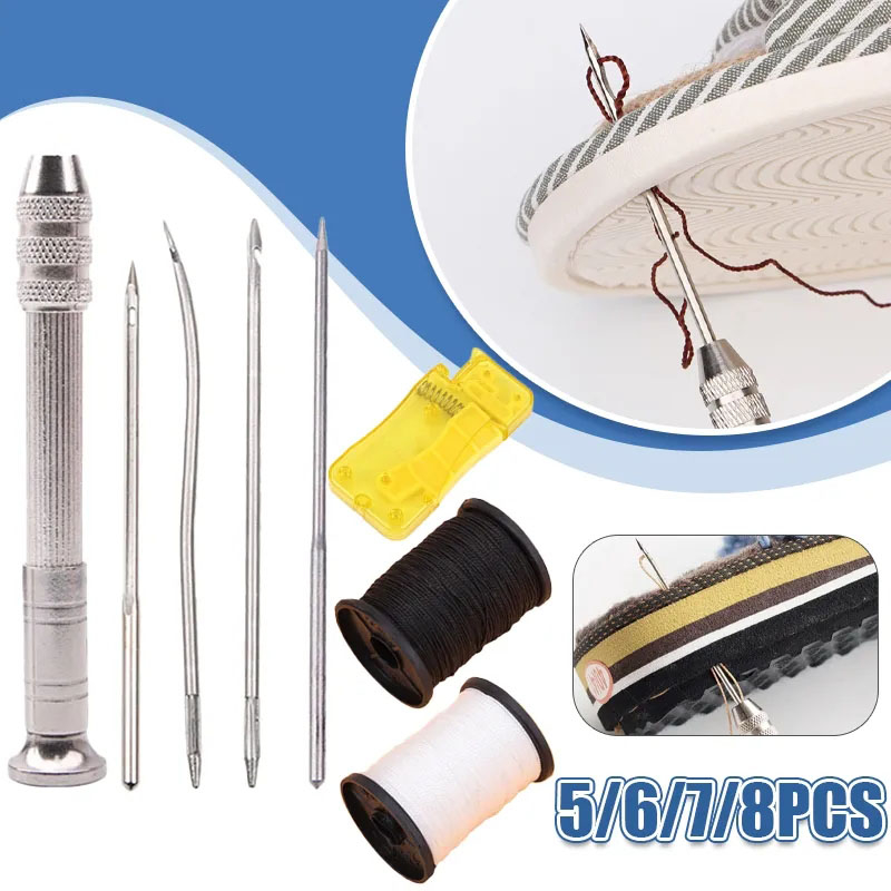 New Leather Sewing Awl Set Replaceable Multifunctional Tool Kit for ...