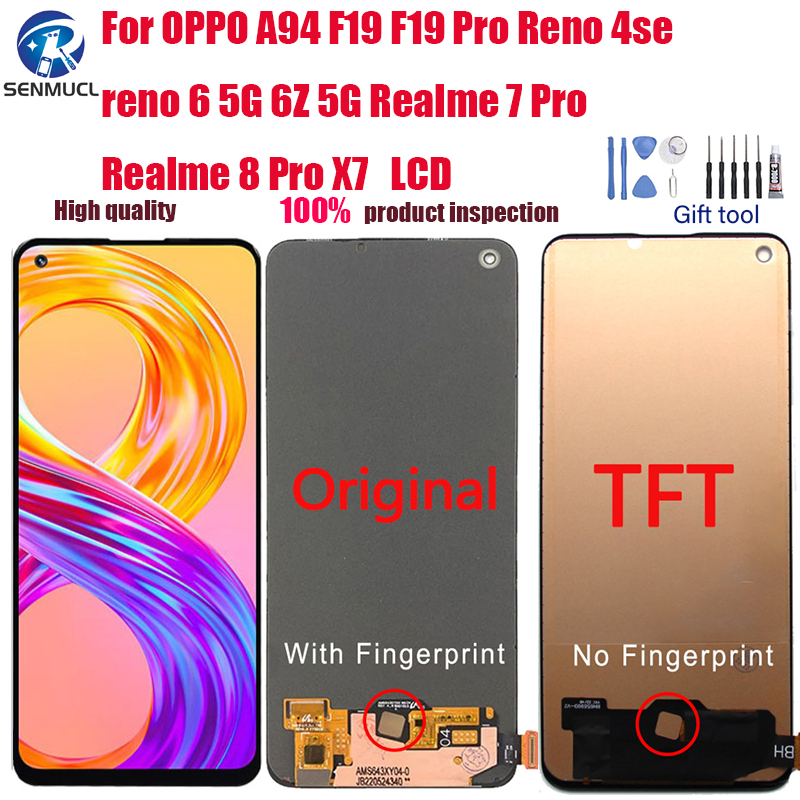 Original/TFT For Oppo A94,F19/Pro,Reno 4se,reno6 5G/6Z 5G,Realme 7 Pro ...