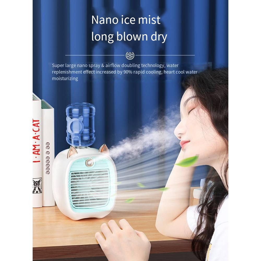 Little Fox Cold Fan Spray Fan Cooler Portable Air Conditioner USB ...