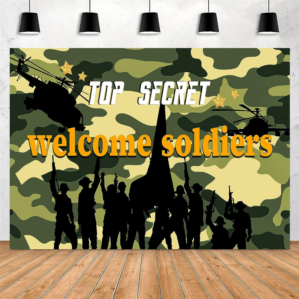 Welcome Soldiers Home Backdrop 7x5ft Camouflage Army Soldier ...