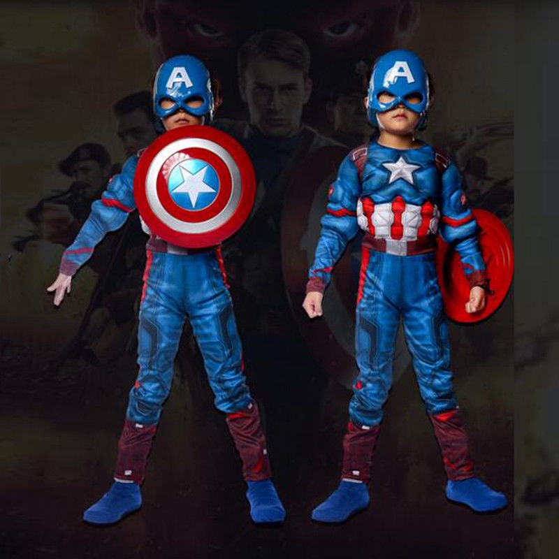 Halloween Costume Superhero Captain America Muscle Marvel Spider man ...