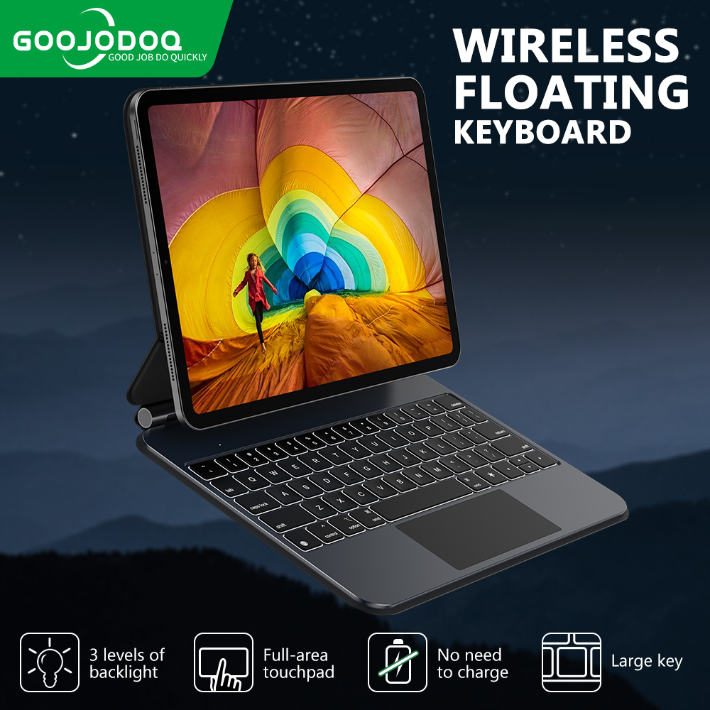 Goojodoq for ipad floating keyboard wireless bluetooth keyboard Case ...