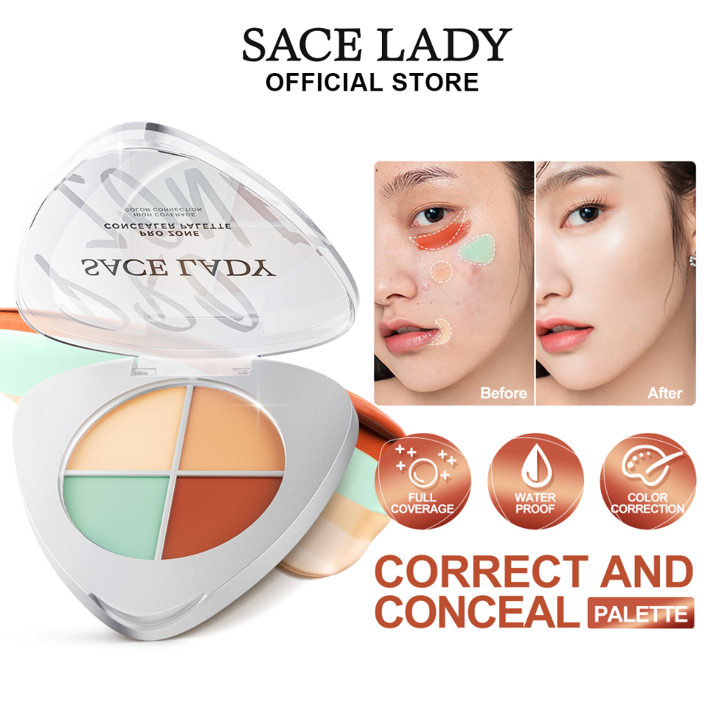 SACE LADY Concealer Palette Full Coverage Waterproof Face Make Up Color ...