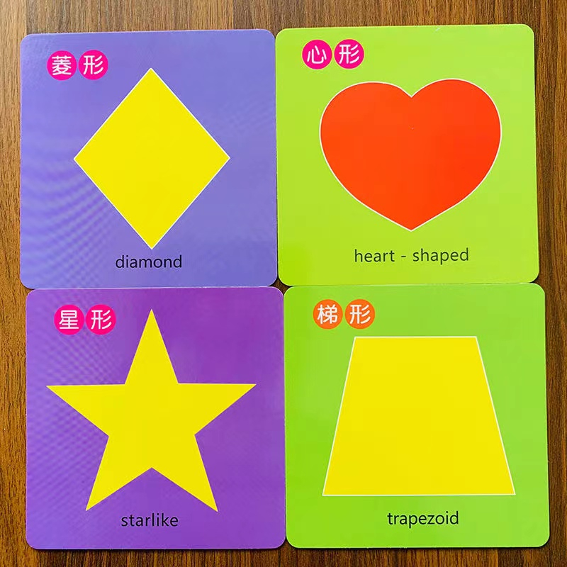 24pcs Toddler Shapes Colors Flash Card Children Left Right Brain ...