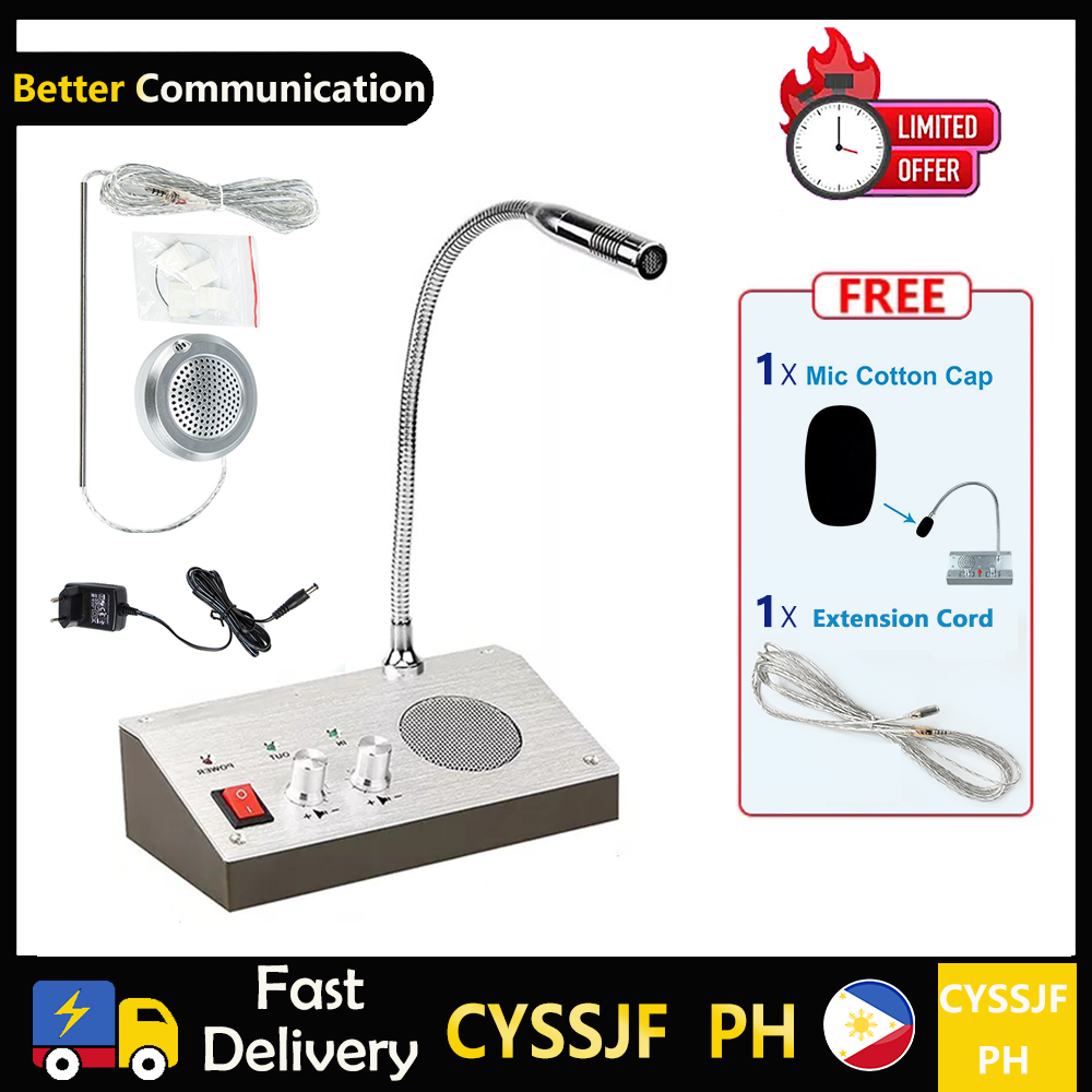 Dual Way Talk Through Window Intercom Speaker Anti-Interference Mic and ...