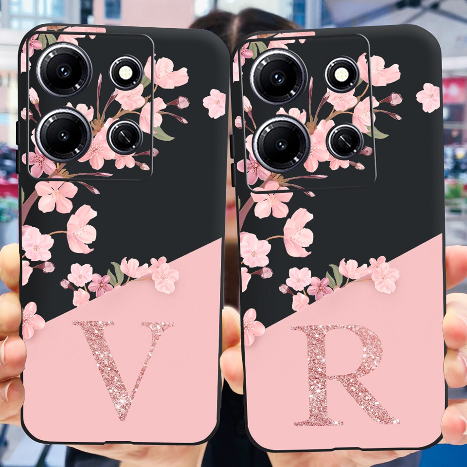 Pink flower Letter Painted Cover for Infinix Note 30 4G X6716B Infinix ...