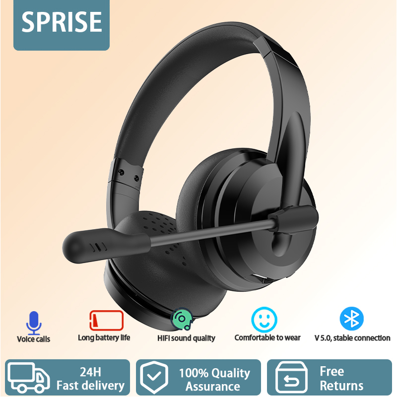 SPRISE W6208 Bluetooth Headphone Wireless Noise Cancelling Headset ...