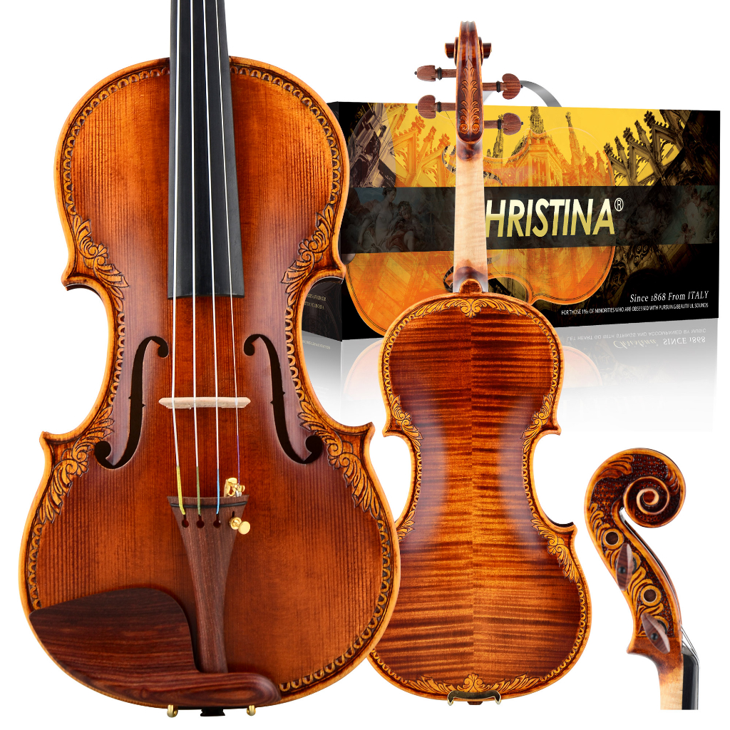 [CHRISTINA] Pure Hand-Carved Violin Imported European Material Solid ...