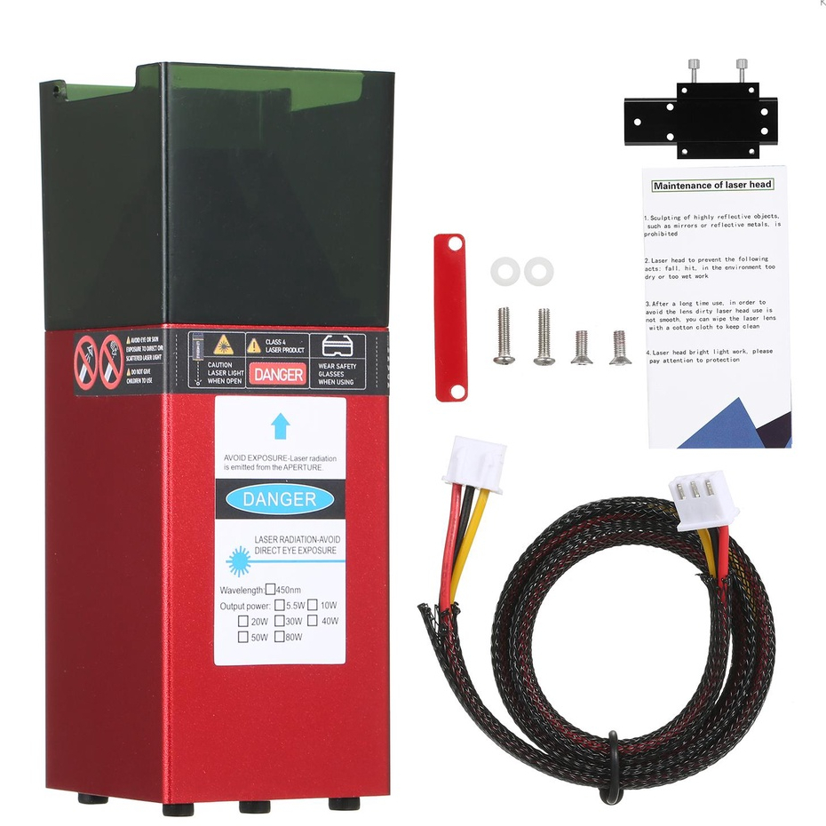 450nm 80W Laser Module Fixed Focal Length Laser Engraving Head High ...